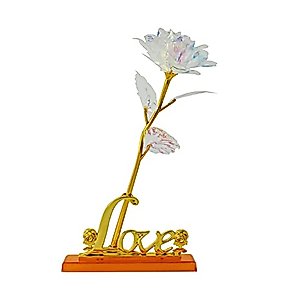 Mandy's 1pcs Artificial Colorful Rose Flowers 9.5" with Elegant Gift Box for Mother’s Day, Memorable Days, Birthday, Valentine's Day