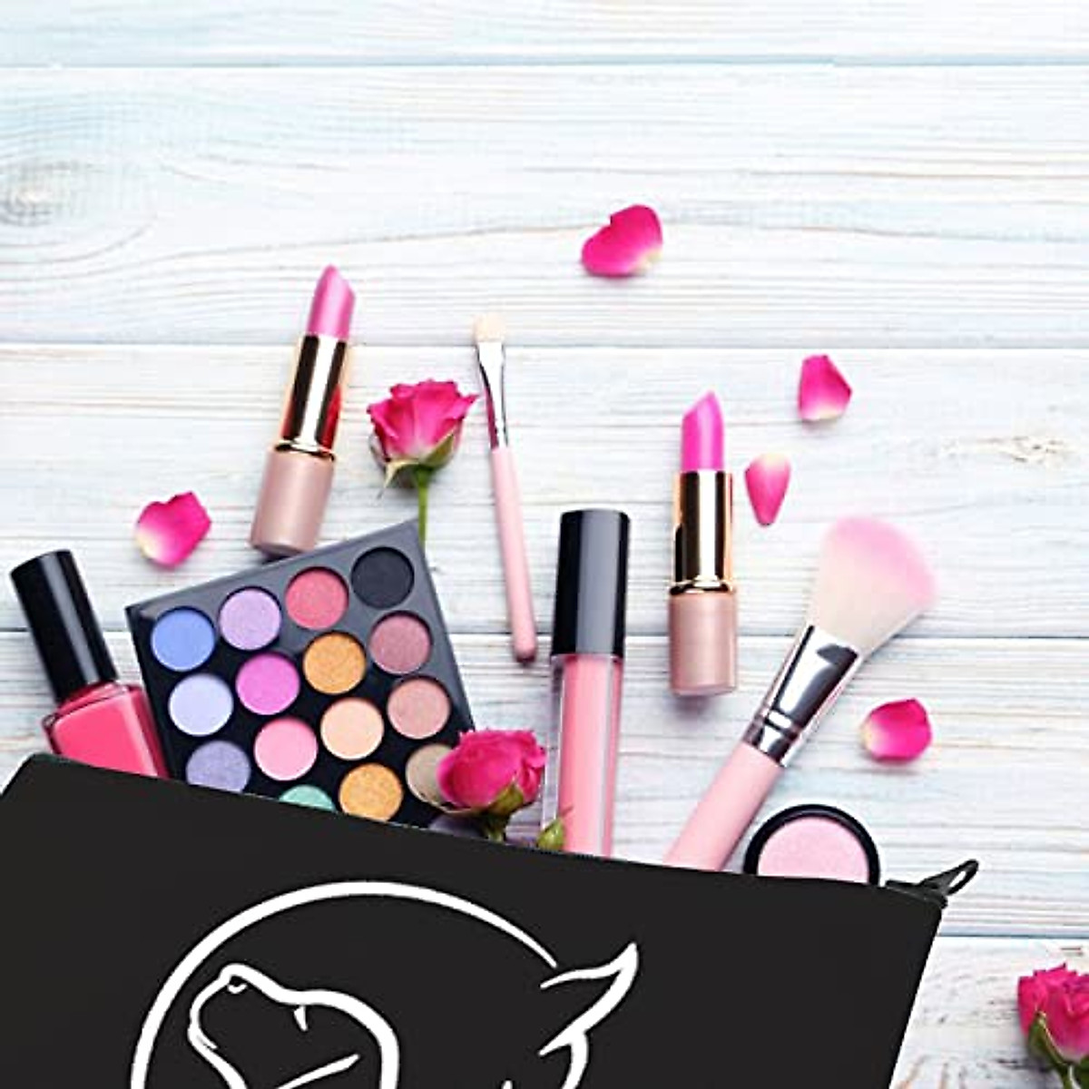 BDPWSS Dog Lover Makeup Bag Horse Riding Gift I Like Horses & Dogs And Maybe 3 People Cosmetic Bag For Horse Lover Equestrian Cowgirl Dog Mom Gift (I like horses dogs bl)