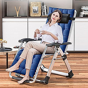 Zero Gravity Chair, Lawn Recliner, Reclining Patio Lounger Chair, Folding Portable Chaise with Detachable Soft Cushion, Cup Holder, Headrest