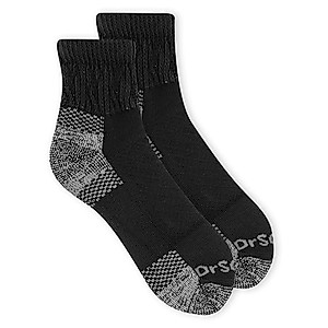 Dr. Scholl's Women Advanced Relief Blisterguard - 2 & 3 Pair Packs Non-binding Cushioned Moisture Management Socks, Black, 4-10 US