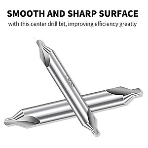 Aleric Center Drill Bits Set - High Speed Steel Center Drill Bits Kit Countersink Tools for Lathe Metalworking, 7 pcs 60-Degree Angle Center Drill Bits in Size 1.0 1.5 2.0 2.5 3.0 4.0 5.0