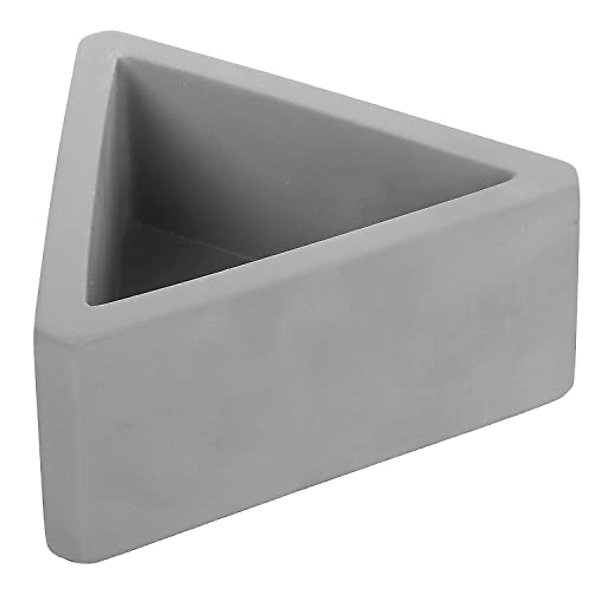 MyGift Unglazed Gray Cement Planter Pot with Drainage Hole and Plastic Plug, Indoor Mini Triangle Shaped Cactus Succulent Planter Poter