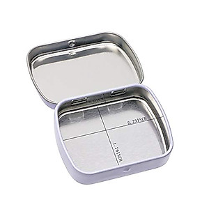 Mini Skater 2.23 x1.76 x 0.55 inch Metal Tin Box Portable Small Container Storage Case with Solid Hinged Top for Drawing Pin Nail Art Bead Earring and Jewelry Craft Organizing,4Pcs (White)