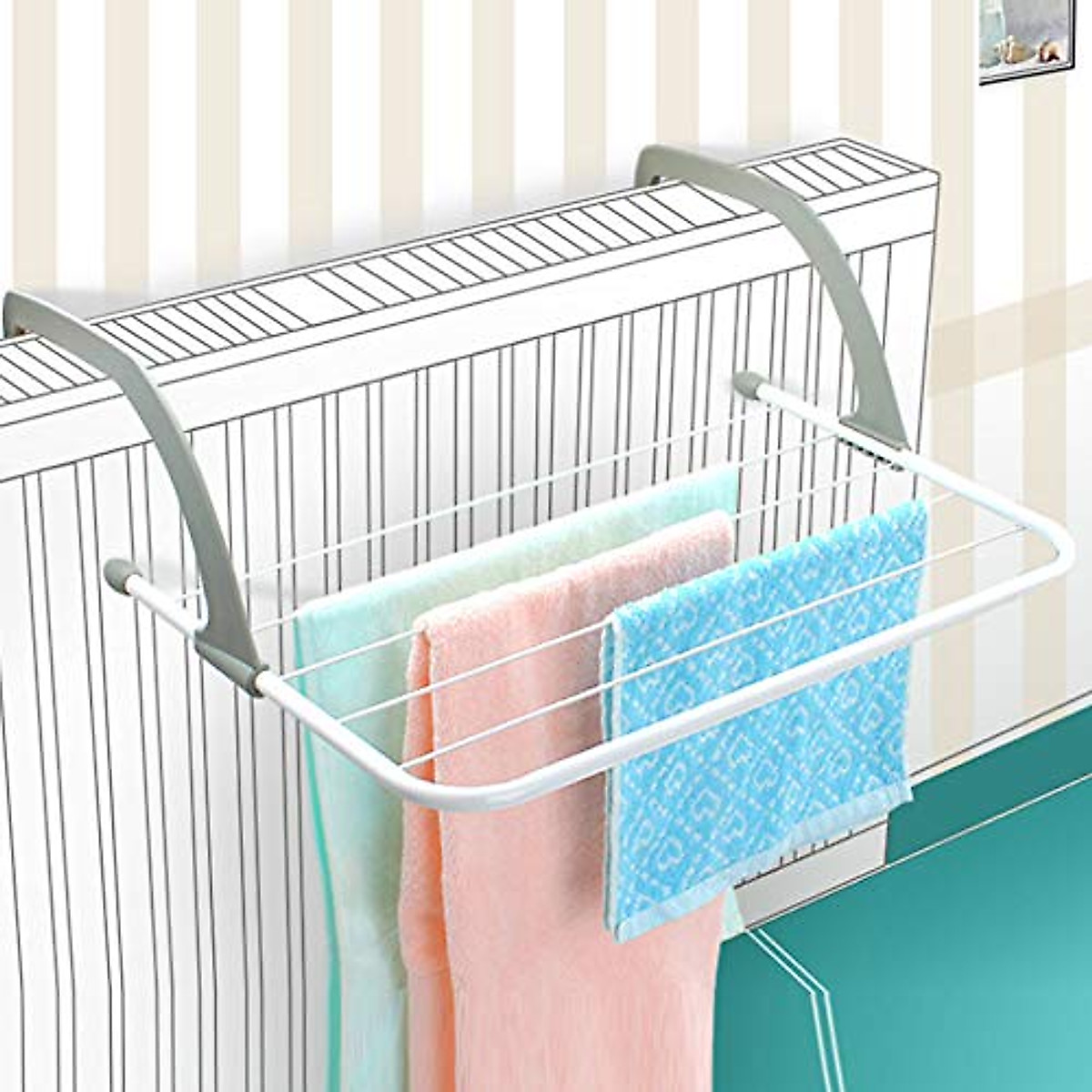 Windowsill Drying Rack Collapsible Hanging Drying Rack Collapsible Portable Clothes Drying Rack for Balcony Retractable Clothes Hanger for Railing
