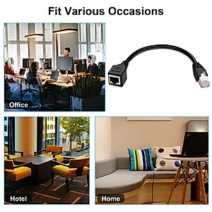 iGreely Ethernet Extension Cable 2Pack Ethernet LAN Male to Female Network Cable RJ45 Cat6 Extension Patch Cable Extender Cord 1FT/30CM CAT6