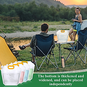 Tessco 12 Pack 1.3 Gallon Collapsible Water Storage Bag Water Container Bag Emergency Jug Plastic Storage Pouch Freezable Water Carrier Tank Foldable Bag for Outdoor Sport Camping (Clear,Blank)