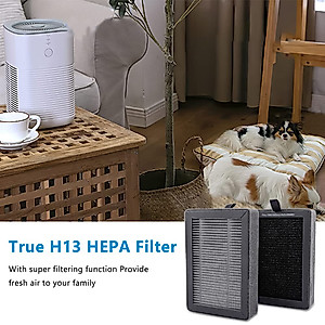 LV-H128 Replacement Filter Compatible with LEVOIT LV-H128/PUURVSAS (HM669A) / ROVACS (RV60) Air Purifier, LV-H128 H13 True HEPA Replacement Filter 2 Pack, by KEEPOW
