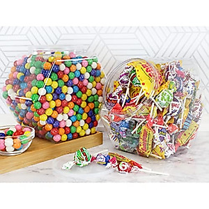 Cornucopia Gallon Plastic Container Candy Jars (2-Pack); Hexagon Shaped Countertop Display Containers; Cookie and Snack Storage