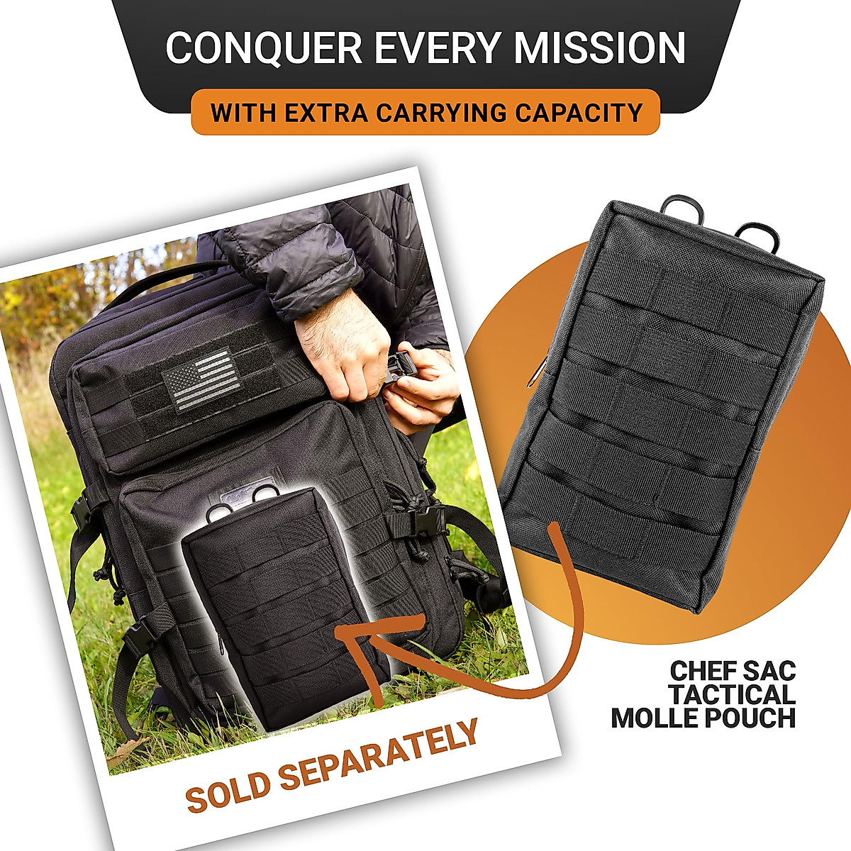 Chef Knife Bag Tactical Backpack | Knife Carrying Case with 30+ Pockets for Knives and Culinary Tools | Knife Organizer Bag for Chefs & Culinary Students | Knives & Tools Not Included (XL Size)