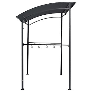 Tidyard BBQ Gazebo Sun Shade Shelter Anthracite Steel for Patio, Wedding, BBQ, Camping, Festival Events 7.1ft x 4.9ft x 7.2ft (L x W x H)