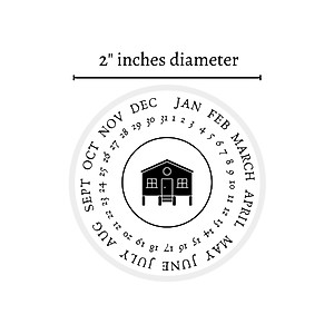 Laid On Date Stickers | 50 Pack | 2" Round Stickers | Farm Fresh Stickers | Egg Carton Stickers | White with Chicken Coop Design