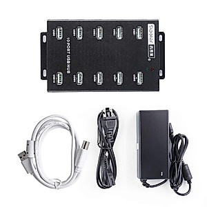 Sipolar-USB Hub- 10 Ports USB Data Hub-Industrial USB Powered Hub - USB 2.0 Hub for Mining, Bitcoin Miner