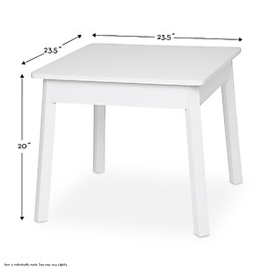 Melissa & Doug Wooden Square Table (White) - Kids Table, Children's Furniture, Play Table for Kids Crafts, Kids Activity Table
