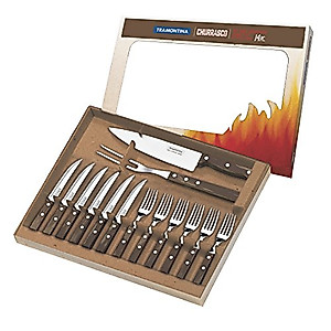Tramontina Churrasco 14 Piece Barebecue Set Including Steak Knives and Cooks Knife