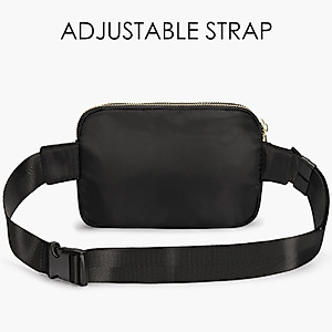 ZORFIN Fanny Packs for Women Men: Crossbody Belt Bag with Adjustable Strap - Fashion Waist Packs for Workout Running Traveling Hiking Black