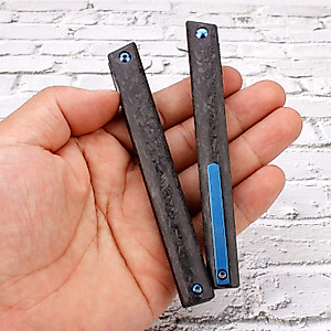 Samior GP035 Small Slim Folding Pocket Flipper Knife, 3.5 inch M390 Drop Point Blade, Marble Carbon Fiber Handle Liner Lock Pocket Clip, Gentleman's EDC Knives