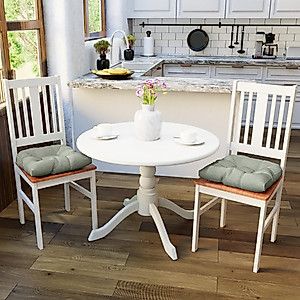 Klear Vu Gripper Overstuffed Universal Non-Slip Dining Chair Cushions for Kitchen Decor or Office Use, U-Shaped Skid-Proof Seat Pad, 17x17 Inches, 2 Count (Pack of 1), Solid Spa Green