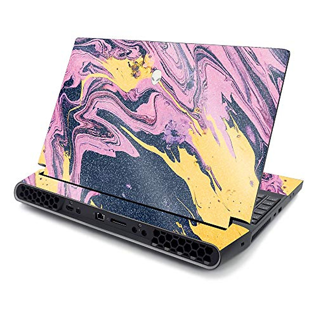 MightySkins Glossy Glitter Skin Compatible With Alienware Area-51M 17" (2019) - Pink Wiggle | Protective, Durable High-Gloss Glitter Finish | Easy to Apply, Remove, and Change Styles | Made in The USA