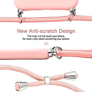 Pnakqil Compatible with Huawei Mate 20 Pro Case 6.39 inch, Crossbody Adjustable Necklace Lanyard with Fashion Pattern Design Soft Pink TPU Shockproof Protective Case for Huawei Mate 20 Pro, Marble