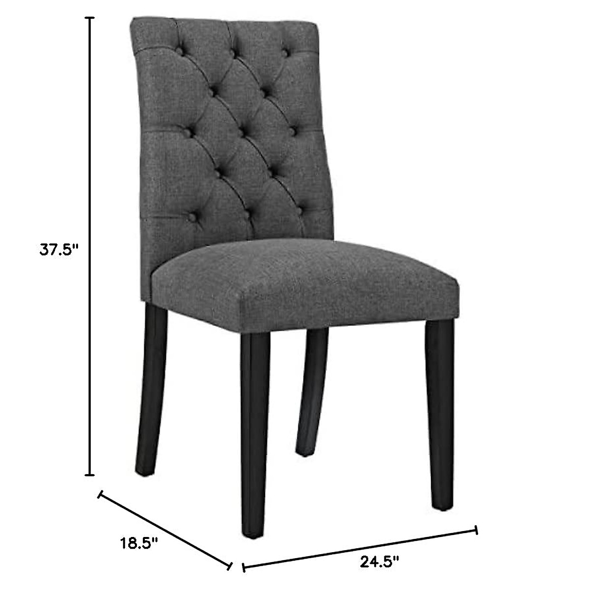 Modway MO- Duchess Modern Tufted Button Upholstered Fabric Parsons, Dining Chair, Gray