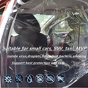 Car Taxi Isolation Film Plastic, 78.7 x 55.1inch Transparent Plastic Anti-Fog Full Surround Protective Shields Curtain Cab Front and Rear Row Car Taxi Protective Film for Driver …