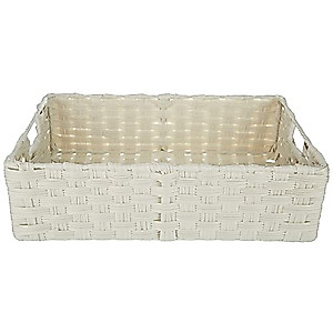 Coastal Home 11x15 Medium Woven Resin Basket One Size White