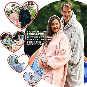 Daverose Oversized Wearable Blanket Hoodie for Women Men Adults, Fleece Hoodie Blanket Sweatshirt with Giant Hood & Pocket for Teens, Cozy Hooded Blanket as A Gift Indoor & Outdoor, Black