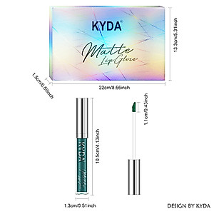KYDA 10 Colors Lipstick, Matte Velvet&Glitter Metallic Colors, for Glossy Radiant&Full Matte Lip Gloss, Non-Stick Cup Long Wear Lip Glaze, High Pigmented Lipstick Cosmetic-SET A