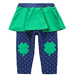 Baby Girls St Patrick's Day Outfit My First St Patrick's Day Infant Girls Long Sleeve Clothes with Headband (12-18 Months) Green