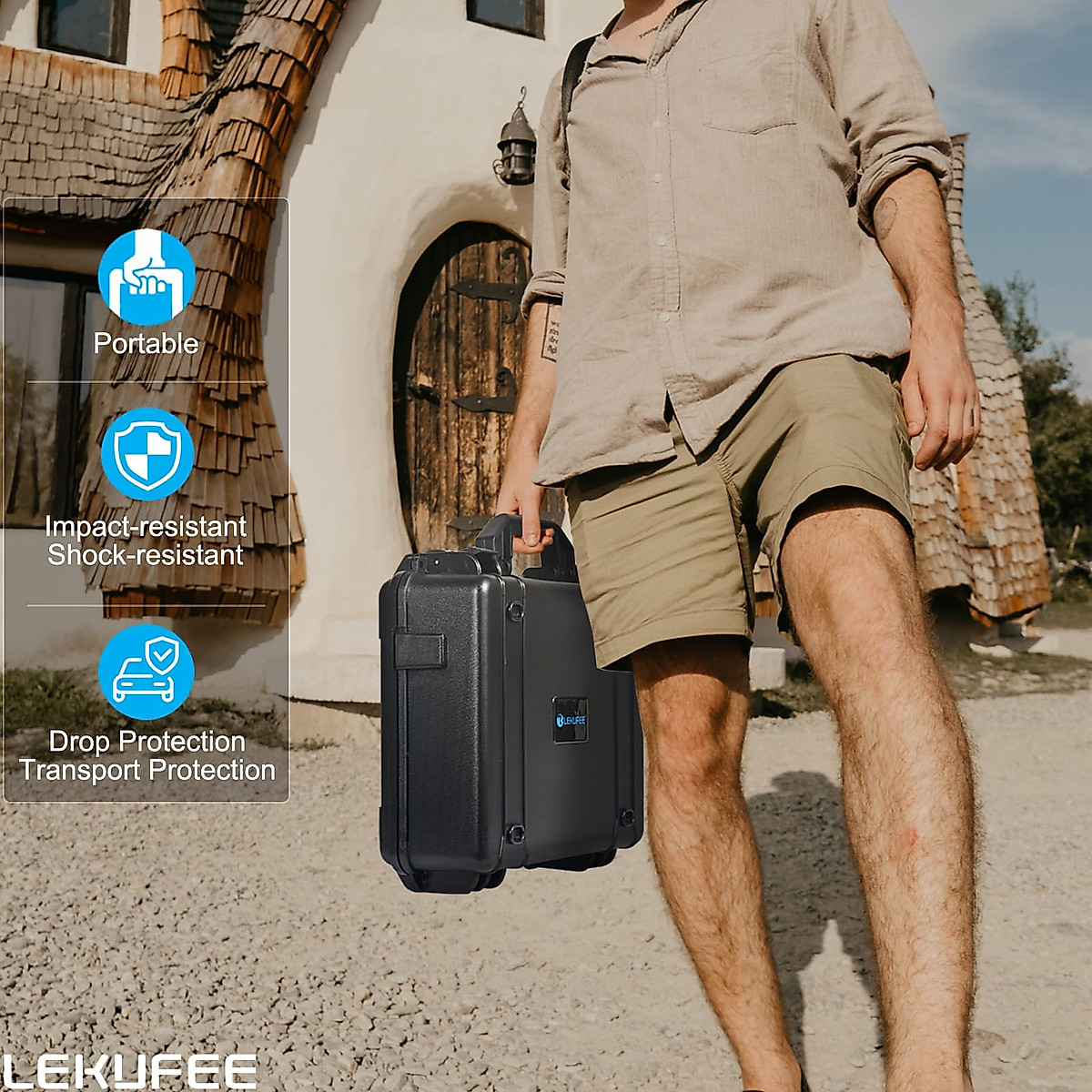 Lekufee Waterproof Hard Carrying Case Compatible with DJI Mini 4 Pro/DJI Mini 3 Pro/DJI Mini 3 Drone/DJI RC 2/DJI RC/DJI RC N2/N1 and More Accessories(Case Only)