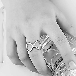 Jude Jewelers Stainless Steel Large Chunky Infinity Style Promise Engagement Statement Ring (Silver, 11)