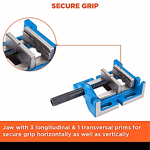 Groz 35125 4" 3-way Uni-Grip Drill Press Vise, Blue