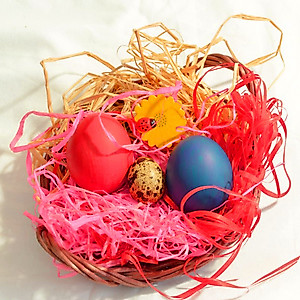 PEVOGON Red Easter Grass Raffia Filler Paper Shreds for Easter Basket Gift Packaging Filling Egg Stuffer Party Supplies Decoration, 200G