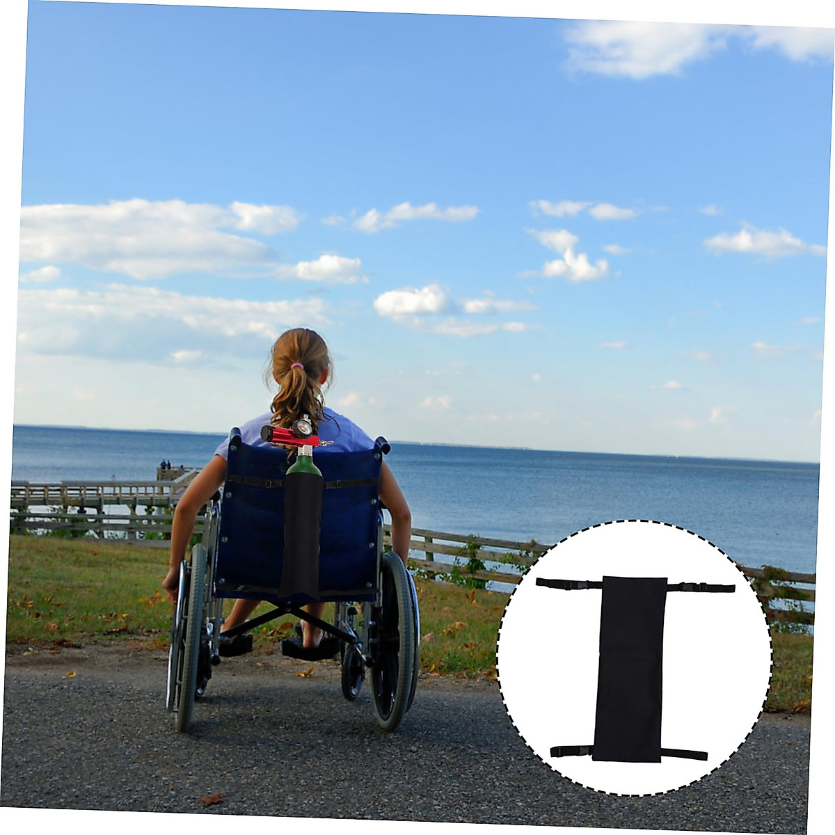 ERINGOGO 2 Pcs Oxygen Cylinder Buggy Bag Oxygen Cylinder Holder Oxygen Tank Holder for E Oxygen Tanks Adjustable Stand Mesh Backpack Oxygen Tank Pouch Handbag 600d Oxford Cloth Wheelchair