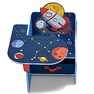 Delta Children Space Adventures Chair Desk with Storage Bin - Ideal for Arts & Crafts, Snack Time, Homeschooling, Homework & More - Greenguard Gold Certified, Blue