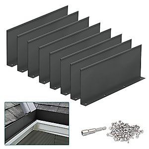 Daisypower 8 Pack Gutter Valley Splash Guards,Rainwater Roof Rain Diverter Downspout Gutter Guards for House Shingle Straight Roofs Corner,10 Inch Each