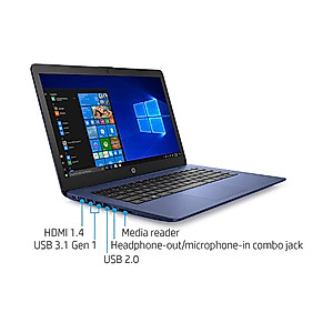 HP 2021 Stream 14" HD SVA Laptop Computer, Intel Celeron N4000 Processor, 4GB RAM, 64GB eMMC Flash Memory, Webcam, 1-Year Office, Intel UHD Graphics 600, Win 10S, Royal Blue, 128GB SnowBell USB Card