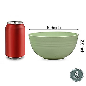 Epahi Unbreakable Cereal Bowls Set of 4, 26 OZ Microwave Dishwasher Safe Bowls Reusable Wheat Straw Bowls for Serving Soup, Oatmeal, Pasta and Salad