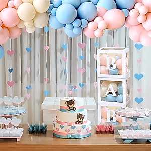 DIY Gender Reveal Party Decorations - 176pcs Pink and Blue Balloons Arch Kit, Baby Box with Letters(BABY) for Baby Gender Reveal Decor Party Supplies Boy or Girl Baby Shower Revelacion Genero Backdrop