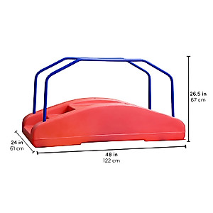 Children's Factory-3004 Red Rocker/Toddler Bridge with Rails, Rocking Teeter Totter for Kids/Toddlers, Indoor/Outdoor Play Equipment for Classroom/Playroom