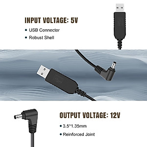 Lenink Power Cord Compatible with Cobra RAD 480i/350/380/450, Replacement Cord Cable USB Charger Compatible with Most Cobra Radar Detectors (1m/3.28ft)