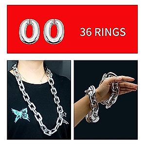 aaGlow Hip Hop Rapper Big Chunky Fake Silver Chains, Party Costume Plastic Jewelry Necklace decorations for Men Women (silver)