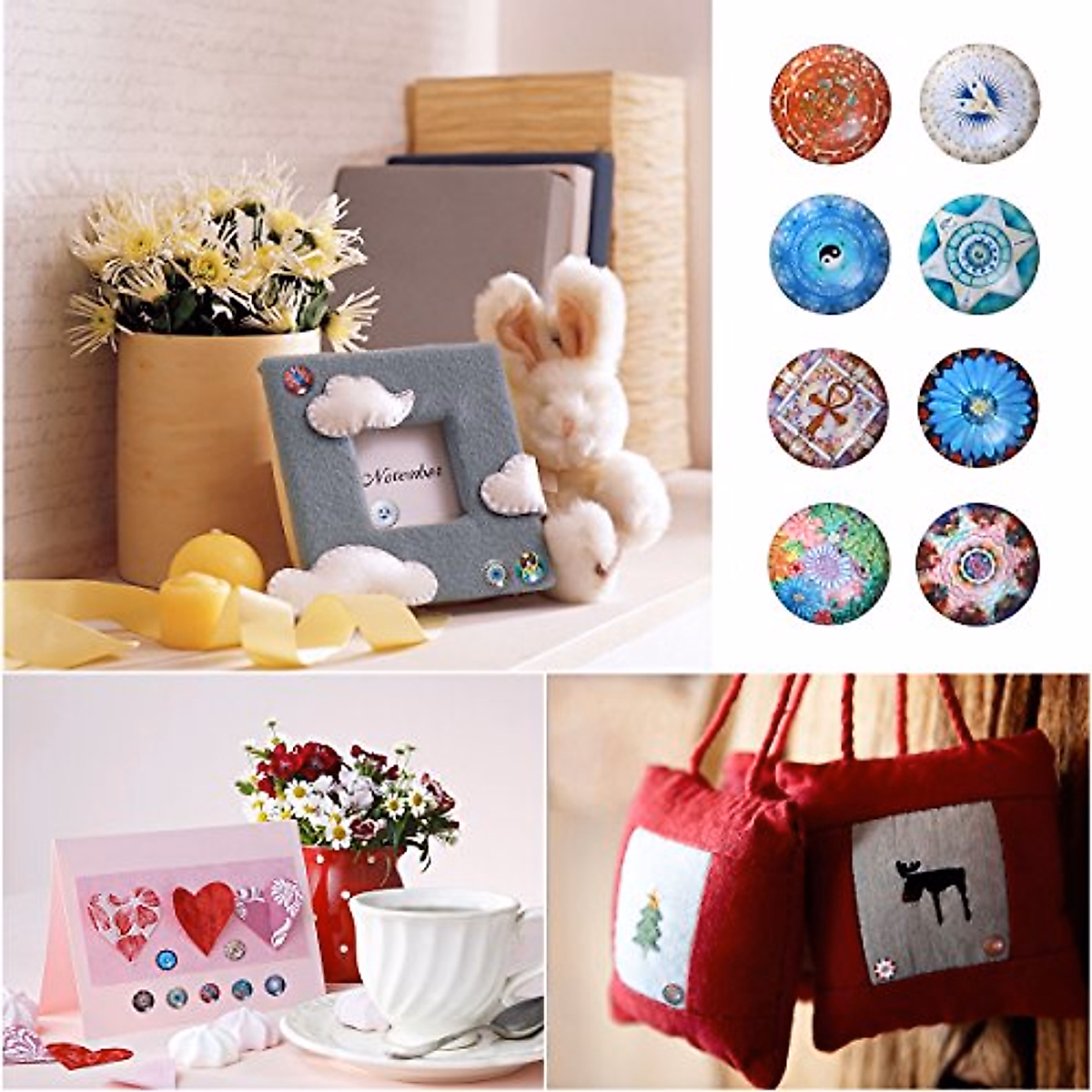 Dangle Earrings 200pcs Round Glass Mosaic Tiles Mixed Mosaic Glass Pieces for DIY Crafts Jewelry Making 10mm Bracelets Beads