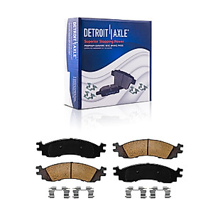 Detroit Axle - Brake Kit for Ford Explorer Sport Trac Mercury Mountaineer Drilled and Slotted Brake Rotors Ceramic Brakes Pads Front and Rear Replacement