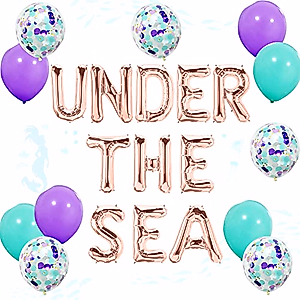 LaVenty Set of 16 Under The Sea Party Decorations Under The Sea Backdrop Under The Sea Balloons Under The Sea Bachelorette Mermaid Bachelorette Party Decorations
