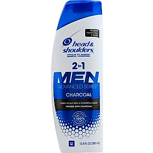 Head and Shoulders Men Advanced Series 2in1 Charcoal Shampoo to Deep Clean & Detox Scalp, 12.8 fl oz