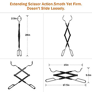 Uten Fire Tongs 26” Long Heavy Duty Fireplace Log Tongs Indoor Fire Tools Log Grabber Cast Iron Fire Pits Accessories for Outdoor Stove Long Logs Tweezers Firewood Tongs Campfire Tongs