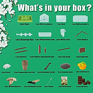 Drdocvl Plant Kit for Kids,Grow House with Irrigation System,Grow Room Garden Tools for Kids,Kids Plant Growing kit,Kids Gardening Kit Gifts for Preschool Boys Girls (Plant kit)