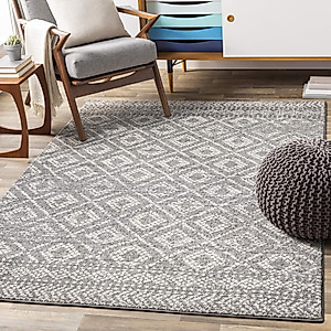 Livabliss NELA Bohemian Global Area Rug,7'10" x 10'3",Medium Gray