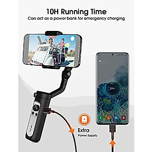 hohem iSteady X2 Gimbal Stabilizer for Smartphone, 3-Axis Phone Gimbal with Remote Control, Foldable and Portable Stabilizer for iPhone & Android, Phone Stabilizer for Video Recording YouTube TikTok